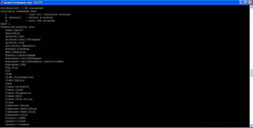 How to check which perl modules are installed ? - Web Hosting FAQs by ...